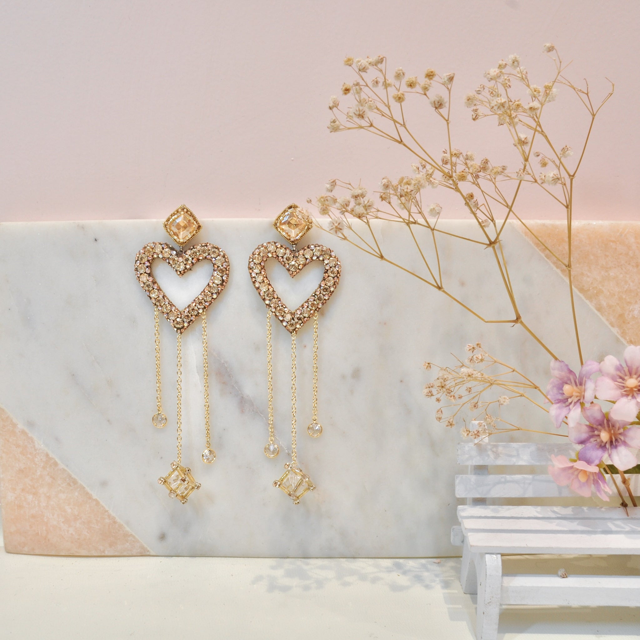 Heart-angler Earrings – CrystazineStudio